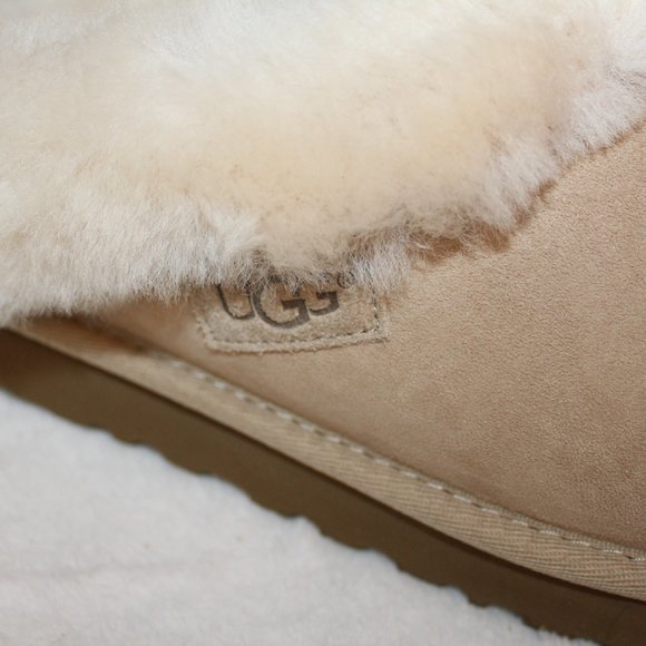 UGG | Shoes | Ugg Cluggette Suede Shearling Slide Slippers Sand | Poshmark